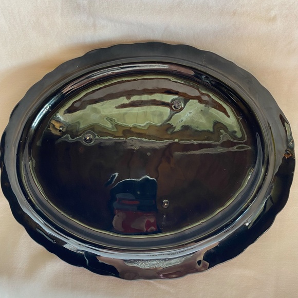 Dining | Vintage Glam Black Gold And Green Victorian Plate Jackfield ...